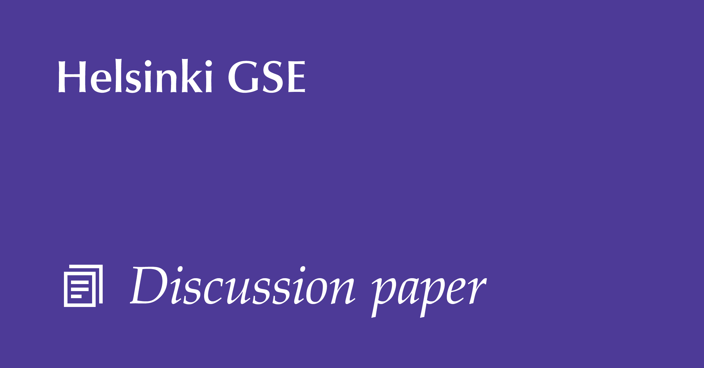 Discussion Paper 20